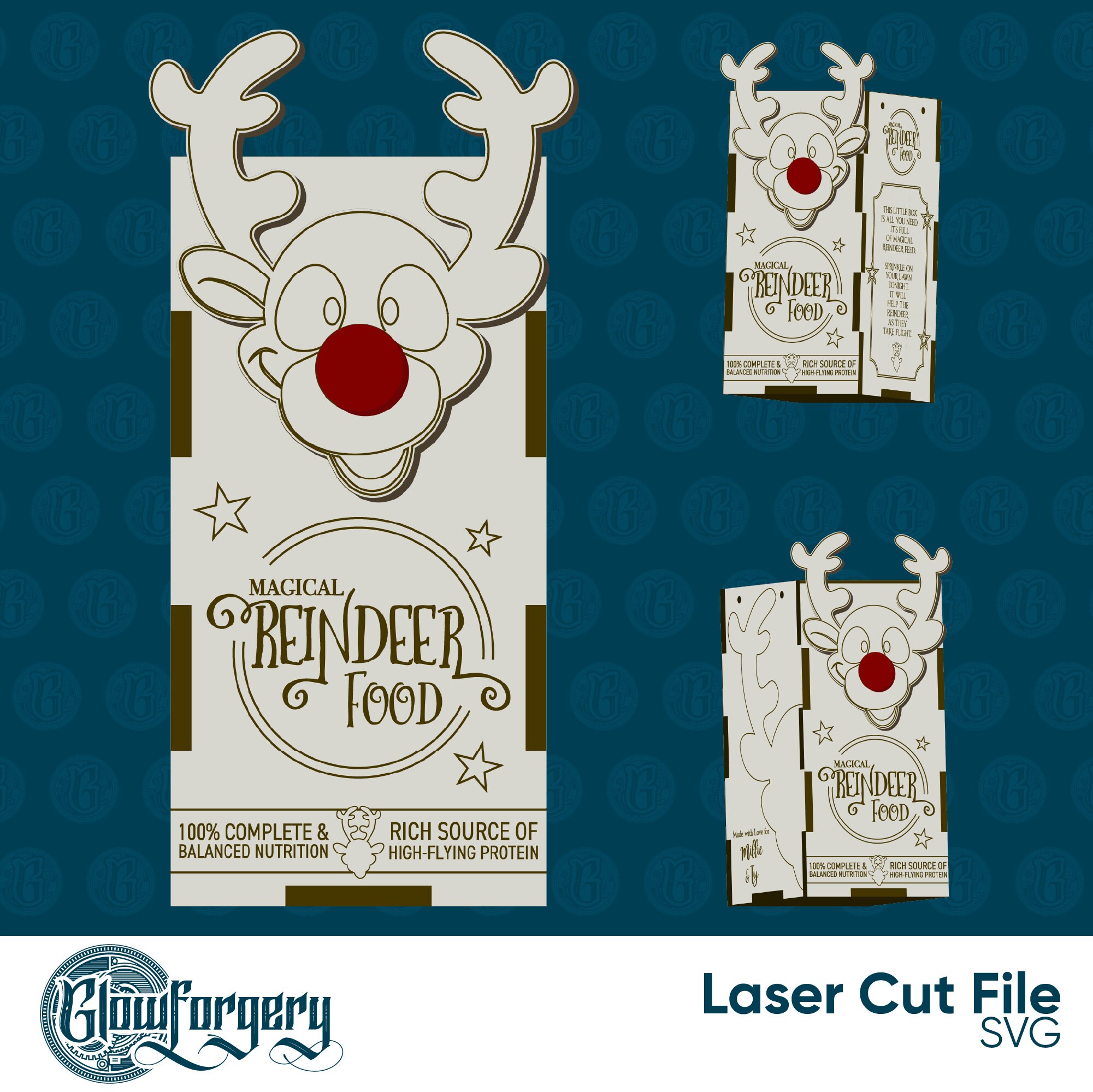 Magic Reindeer Food Box / Digital Laser Cut SVG File / Glowforge / Home ...
