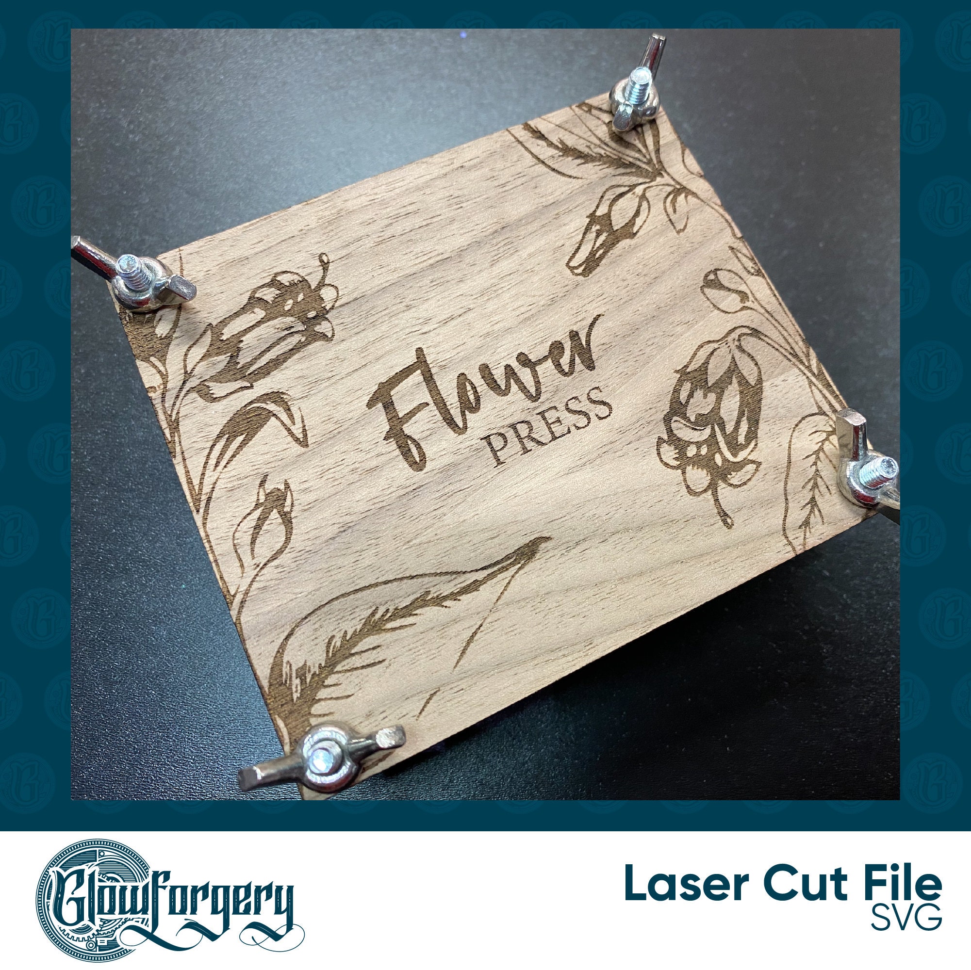 The Little Modern Flower Press / Digital Laser Cut SVG File / | Etsy