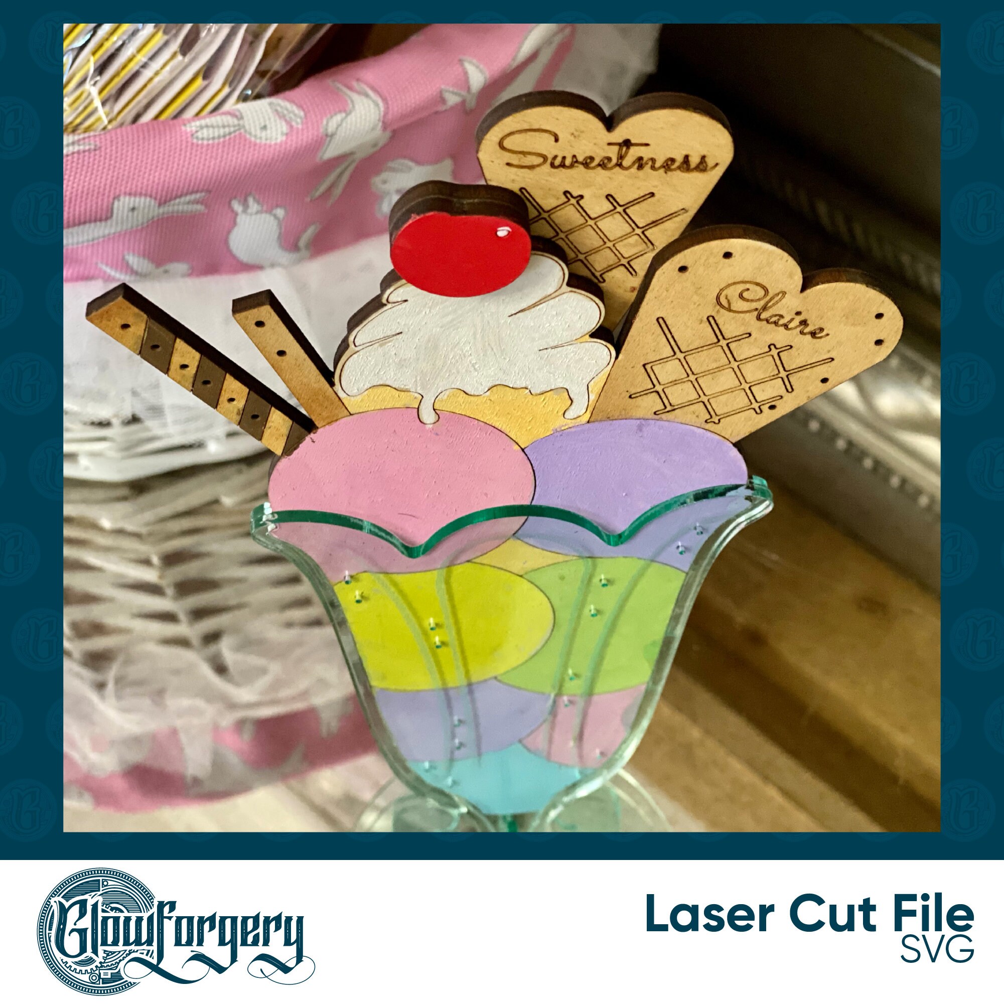 Ice Cream Sundae Jewelry Stand / Digital Laser Cut SVG File / | Etsy