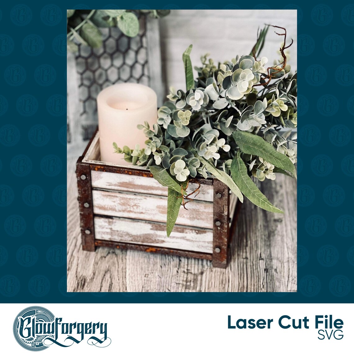 Rustic Crate / Digital Laser Cut SVG File / Glowforge / Home Decor ...