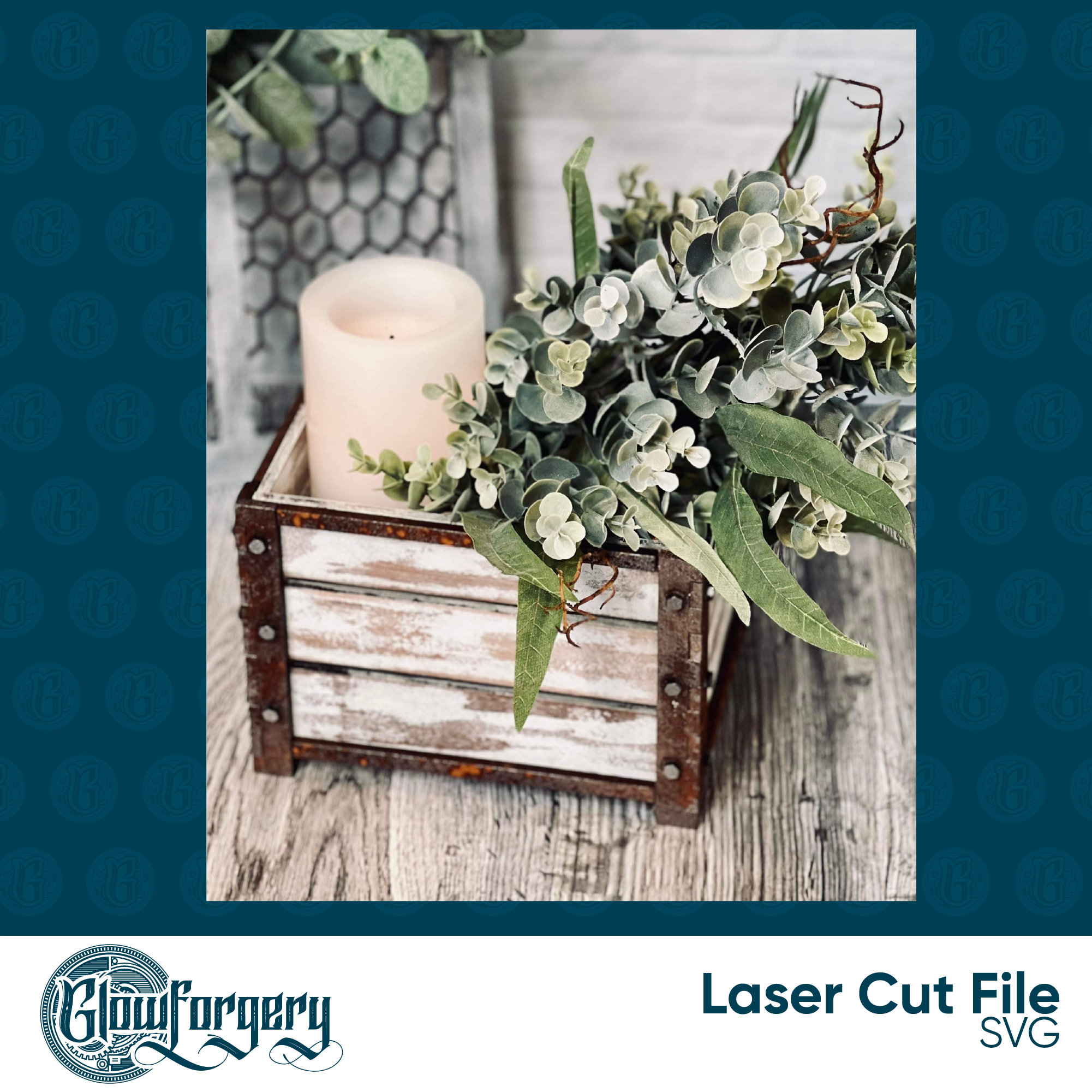 Rustic Crate / Digital Laser Cut SVG File / Glowforge / Home | Etsy