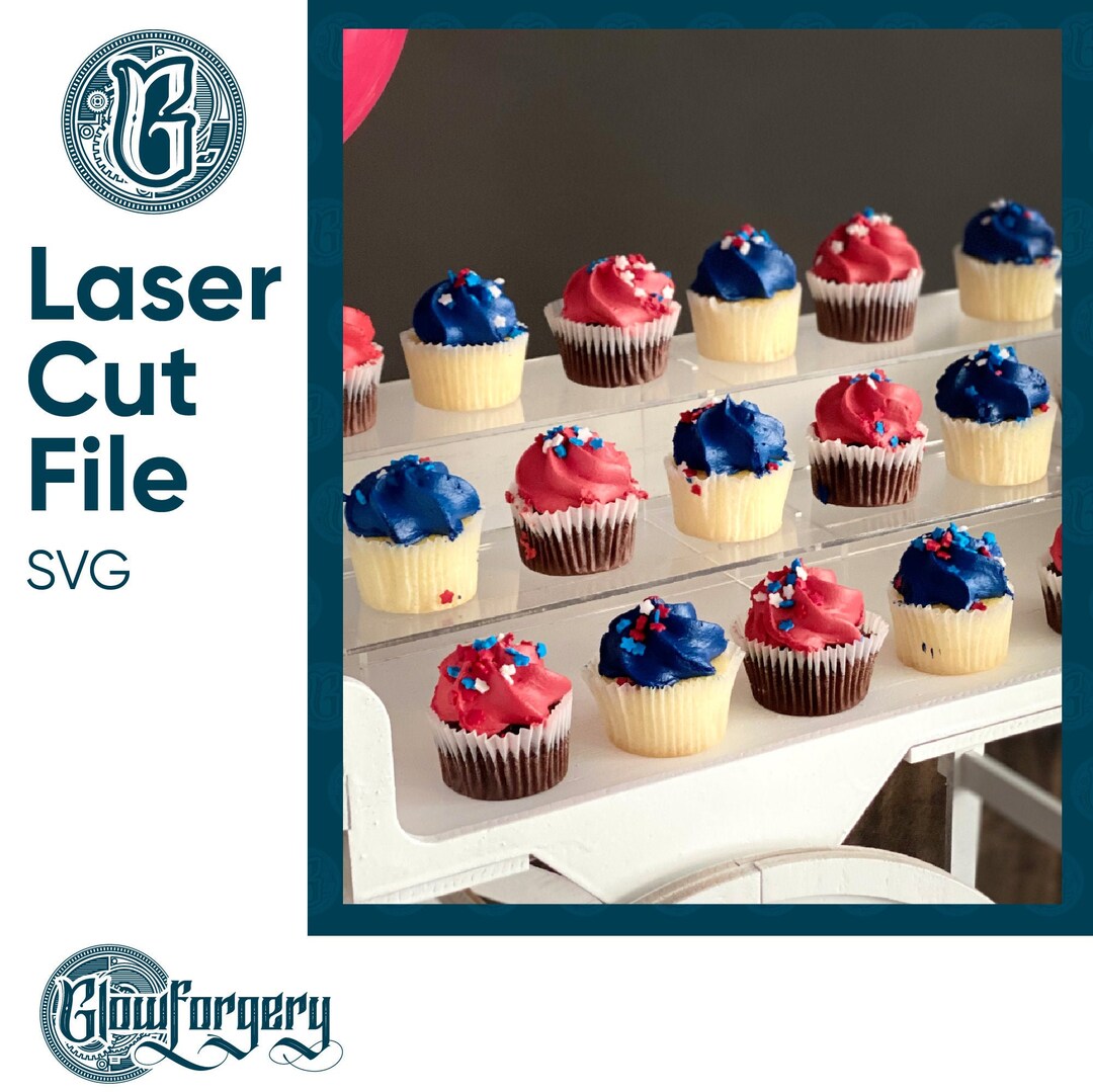 Cupcake Display Stand: Laser Cut SVG File for Glowforge - Etsy