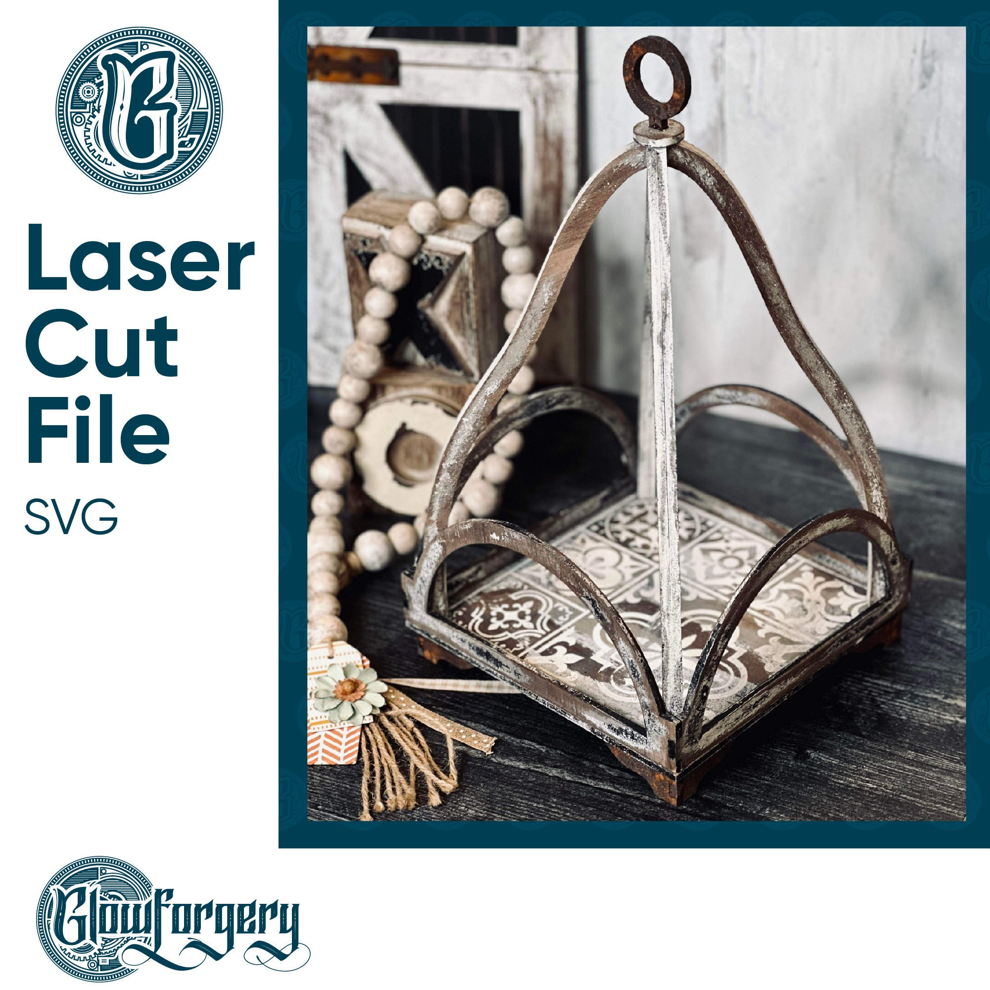 Rustic Cloche / Digital Laser Cut SVG File / Glowforge / Home Decor ...