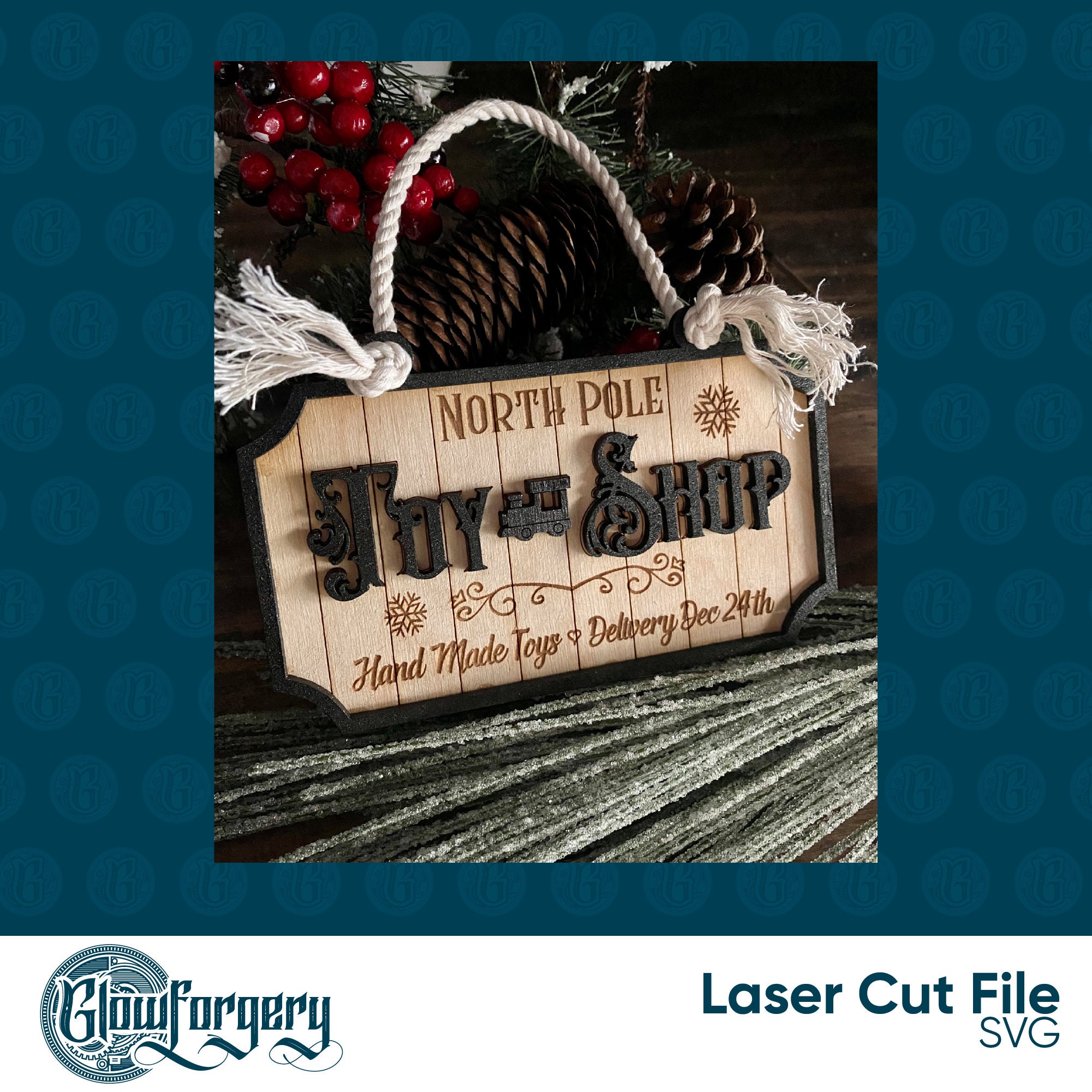 North Pole Toy Shop Sign / Digital Laser Cut SVG File / - Etsy