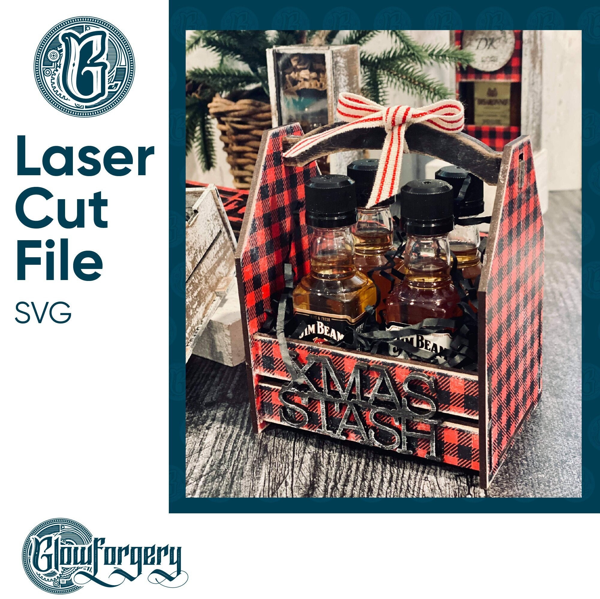 Mini Liquor Bottle Caddy Set / Digital Laser Cut SVG File / - Etsy