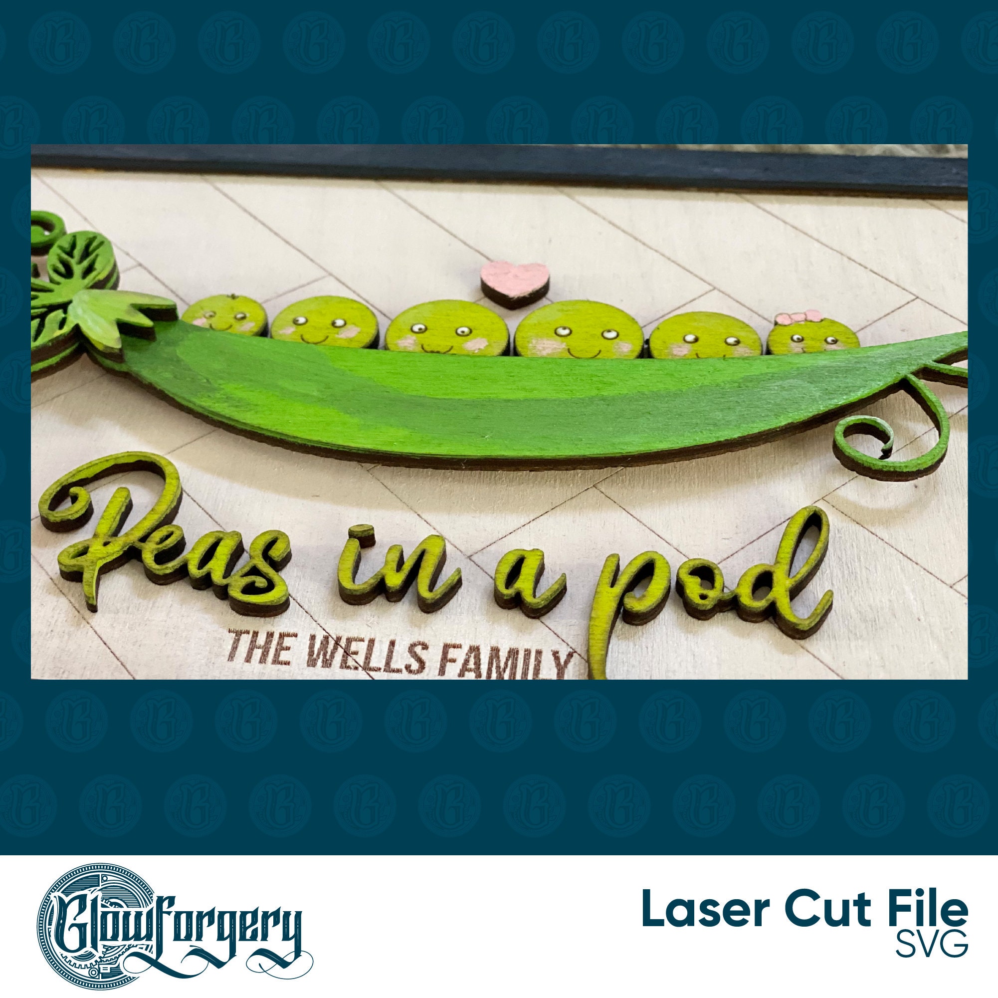 Peas in a Pod Family Sign / Digital Laser Cut SVG File / - Etsy