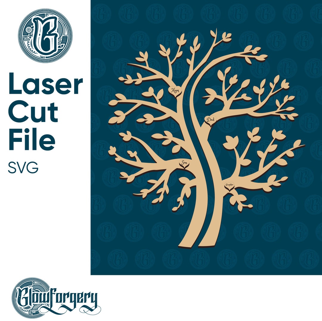 Family Tree Customizable / Digital Laser Cut SVG File / Glowforge ...