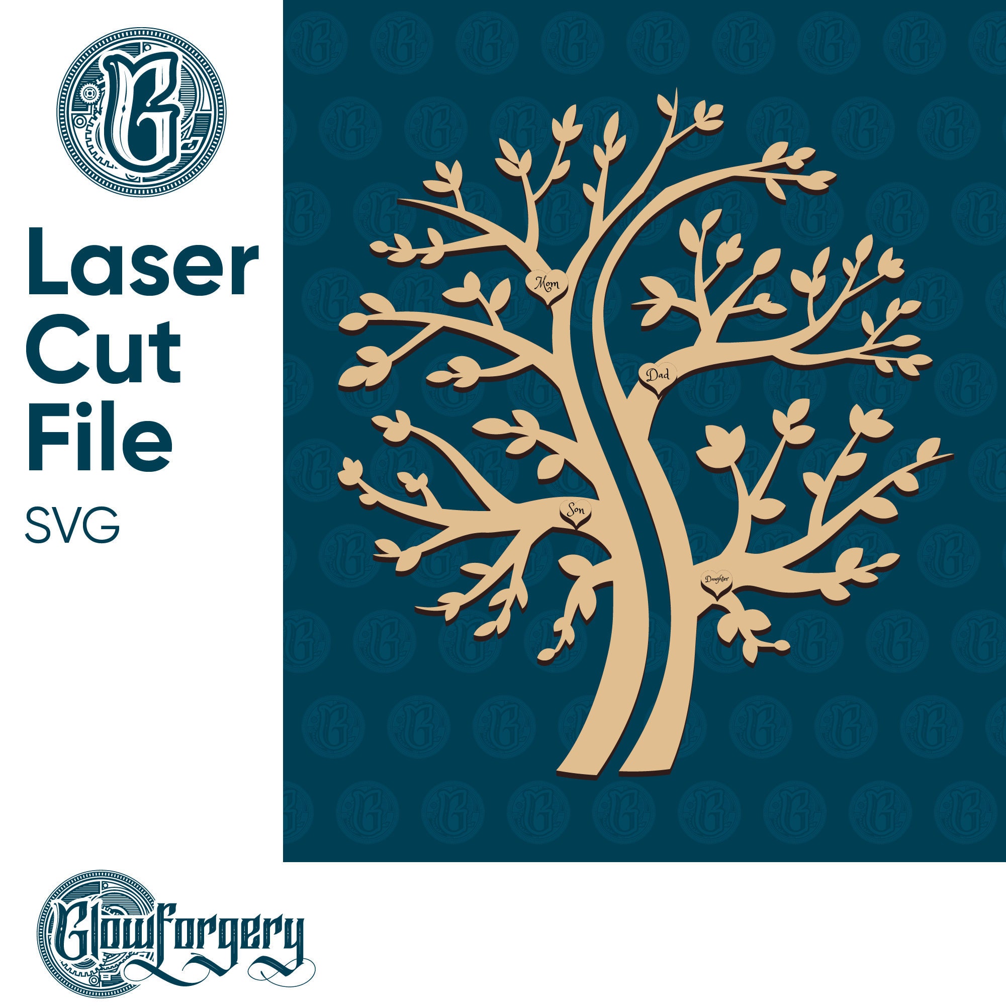 glowforge laser cut Digital file SVG Family Branch Home Décor Wall ...