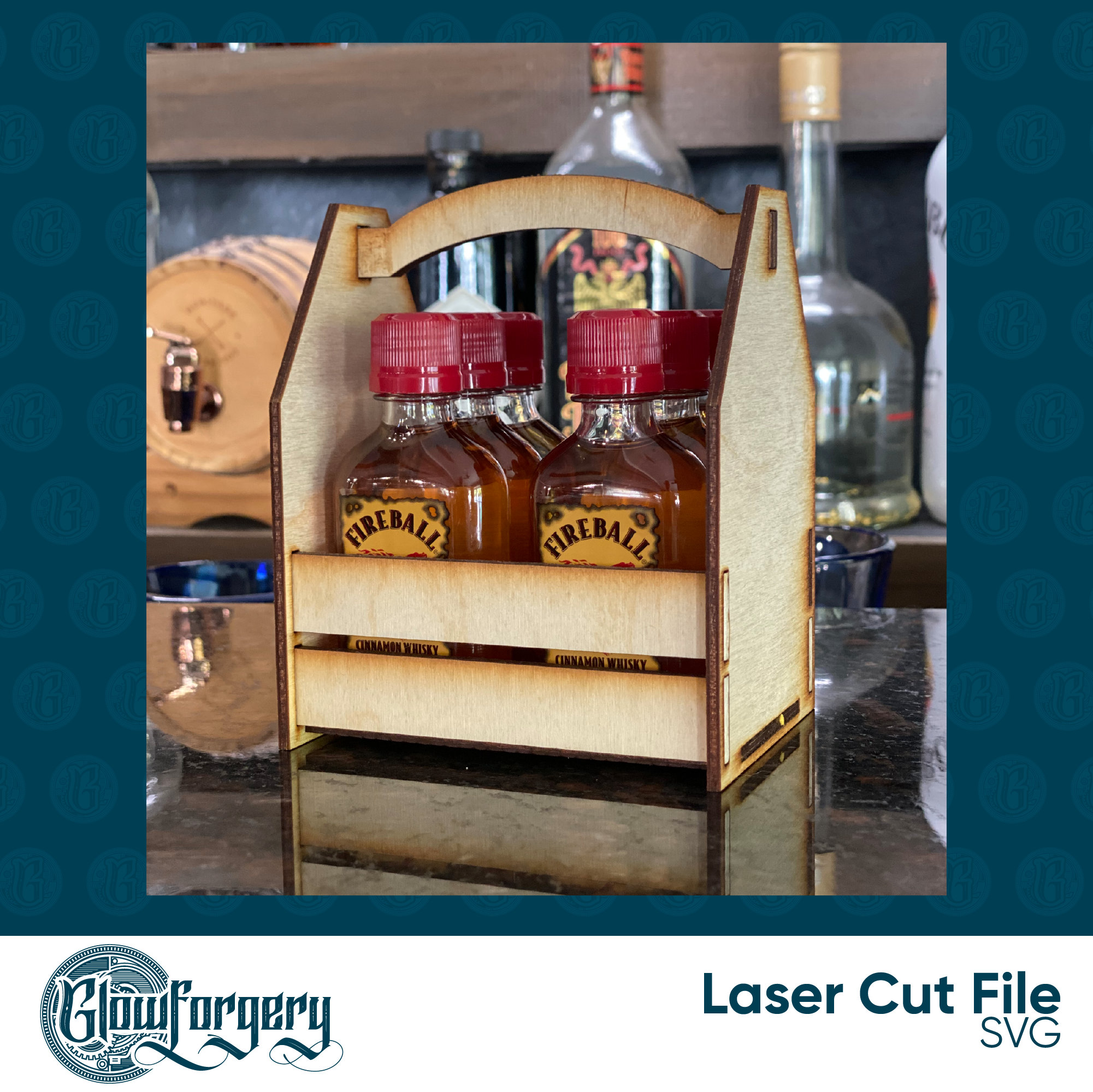 Mini Liquor Bottle Caddy Set / Digital Laser Cut SVG File / Glowforge ...