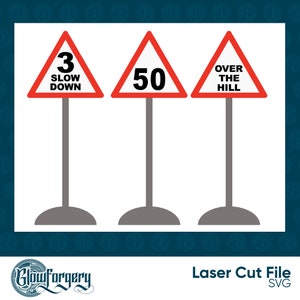 18" Road Sign Set / Digital Laser Cut SVG File / Glowforge / Home Decor ...