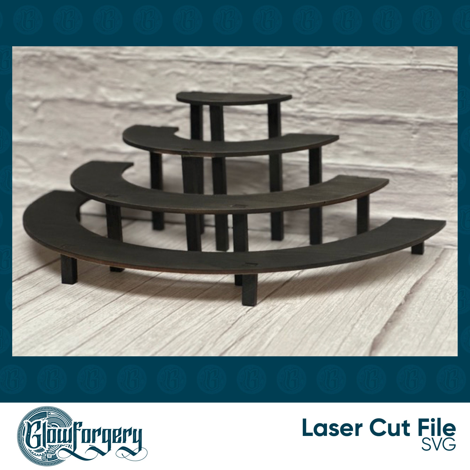 Curved Shelf Display Stand / Digital Laser Cut SVG File / - Etsy