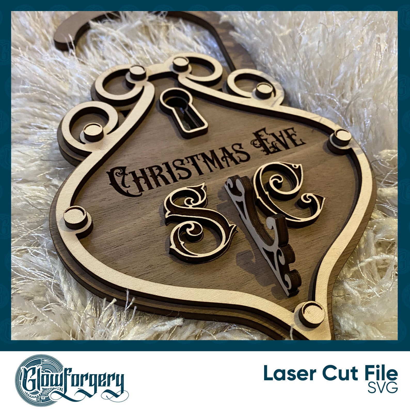 Santas Magic Key Door Hanger Digital Laser Cut Svg Etsy