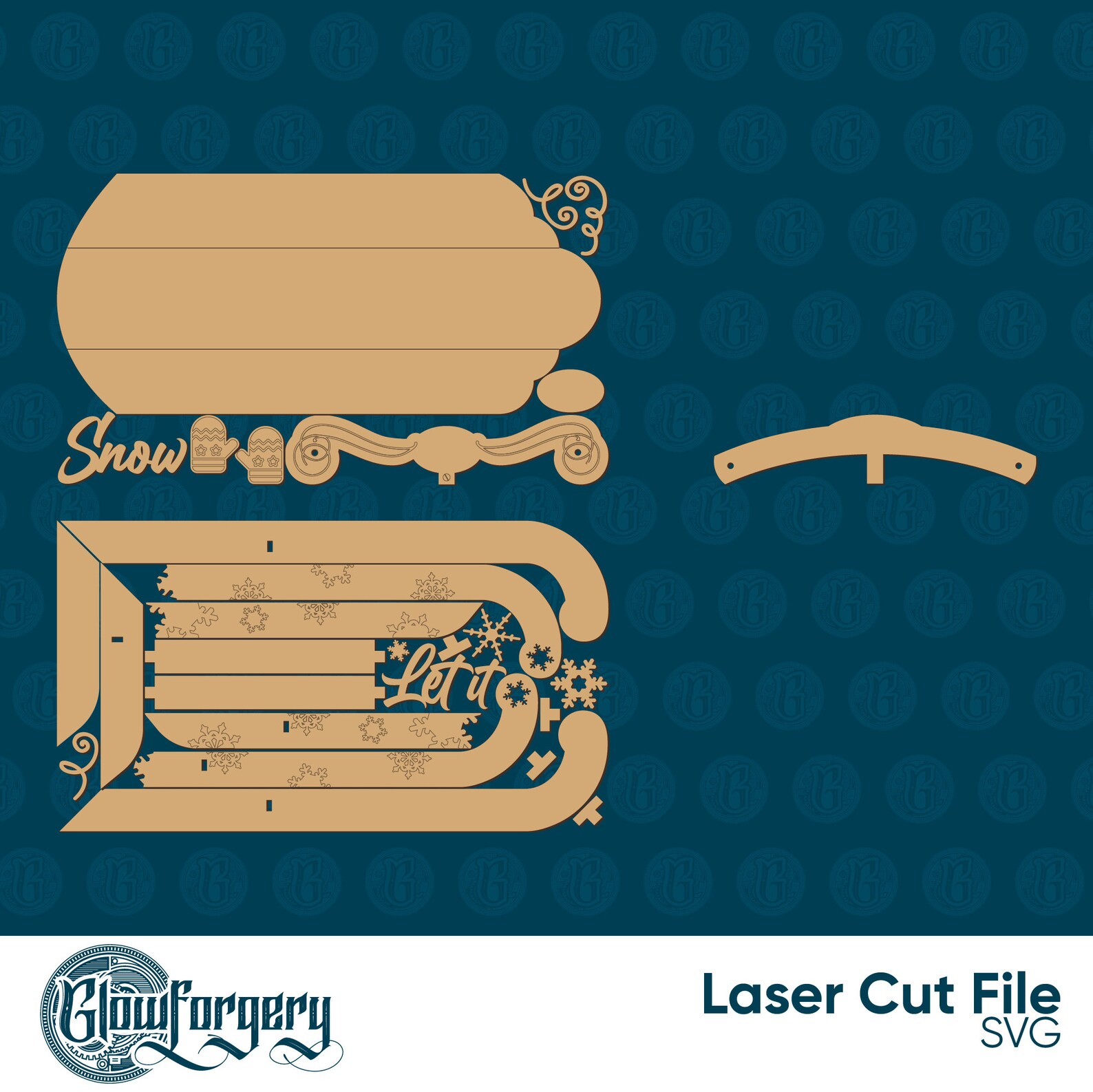 Snow Sled / Digital Laser Cut SVG File / Glowforge / Home - Etsy