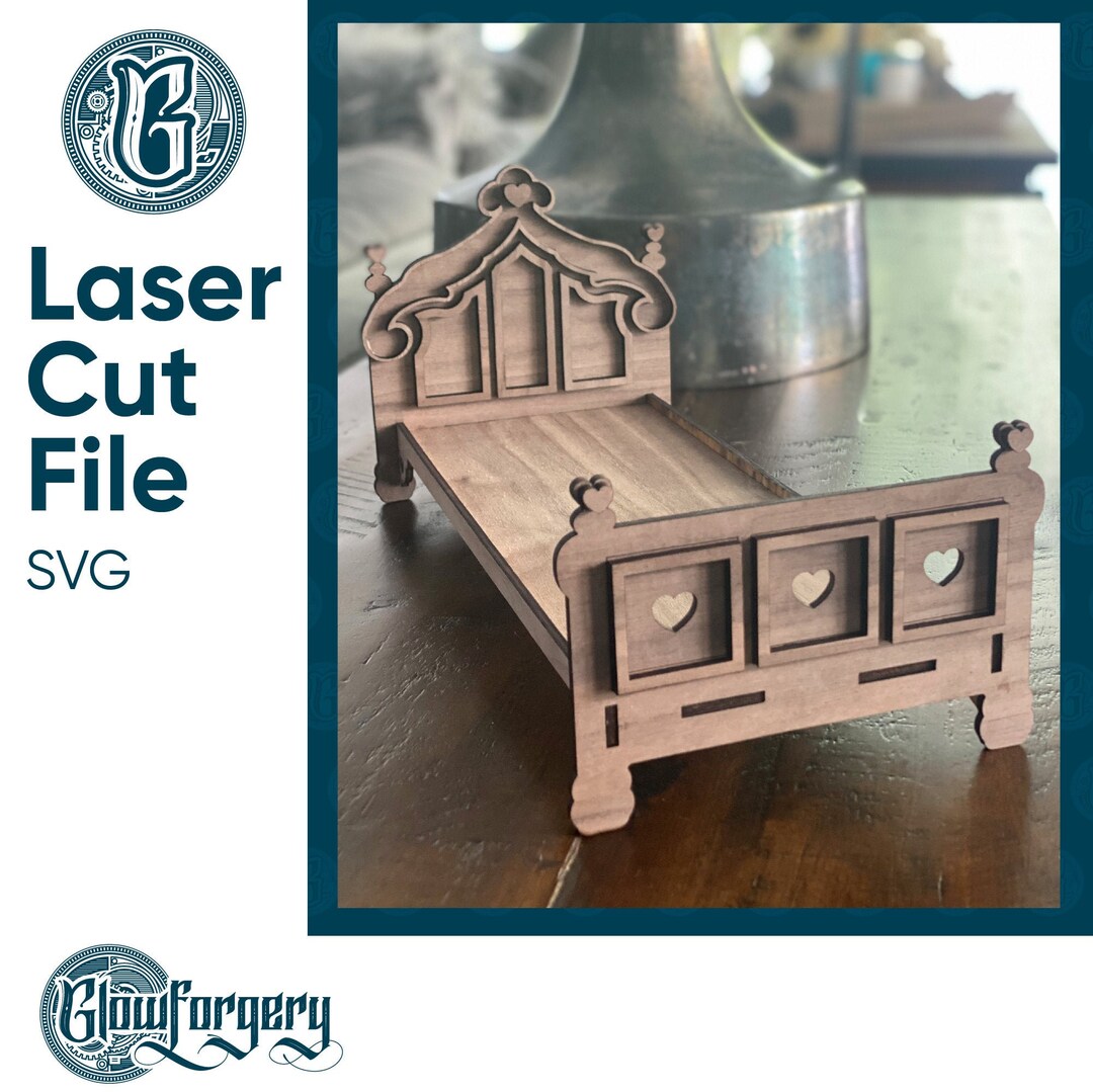 Victorian Doll Bed Prop: Laser Cut SVG File for Glowforge (digital ...