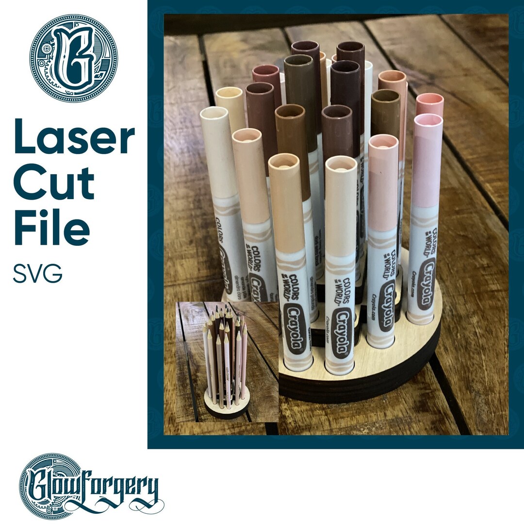Pencil & Marker Organizer Set / Digital Laser Cut SVG File / Glowforge ...