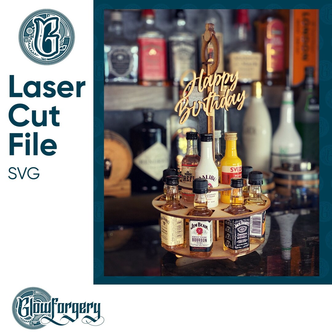 Mini Liquor Bottle Cake Caddy SVG Bundle: Laser Cut File, Glowforge - Etsy