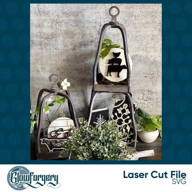 Cloche Set With Tiered Tray / Digital Laser Cut SVG File / Glowforge ...