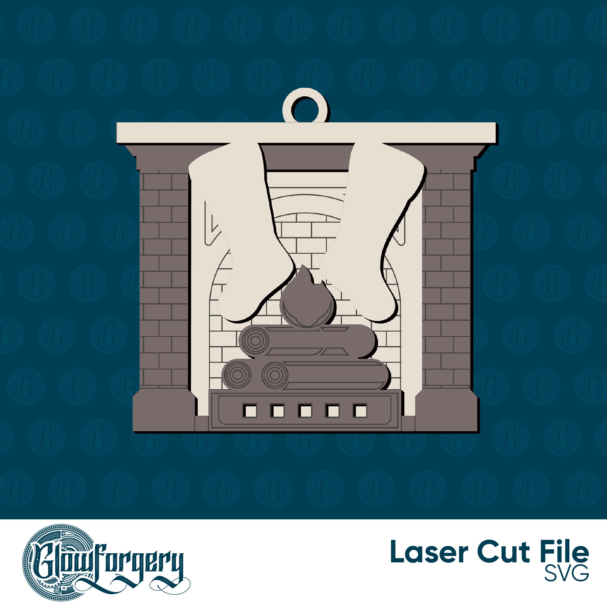 Christmas Fireplace Tree Ornament With Personalized Stockings - Etsy