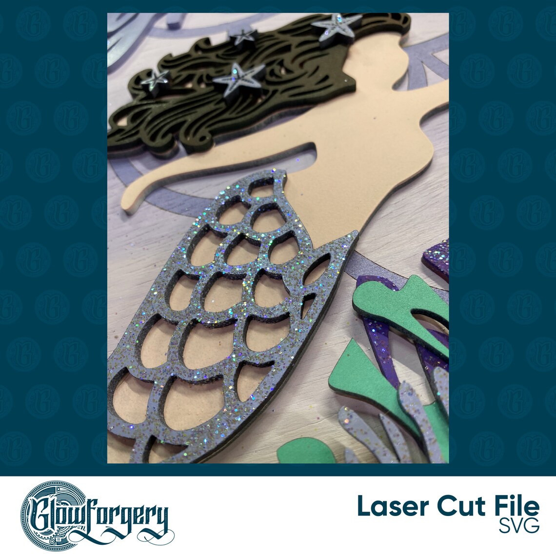 Mermaid Sign With 19 Round / Digital Laser Cut SVG - Etsy