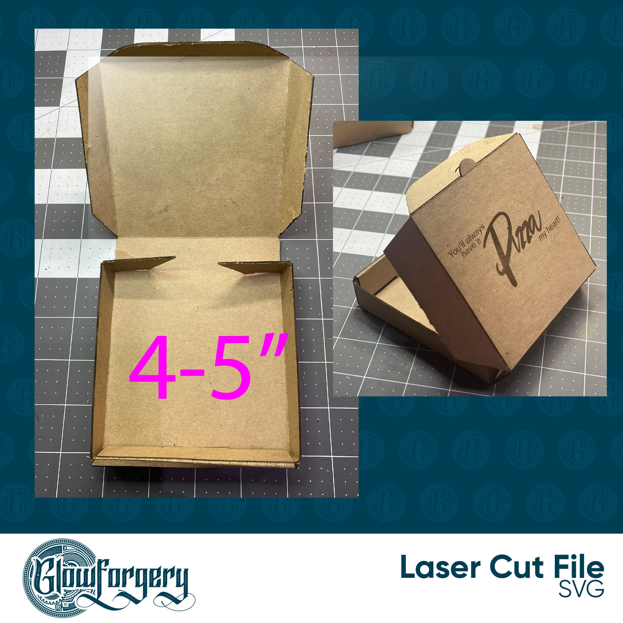 4-5 Pizza Box / Digital Laser Cut SVG File / Glowforge / - Etsy