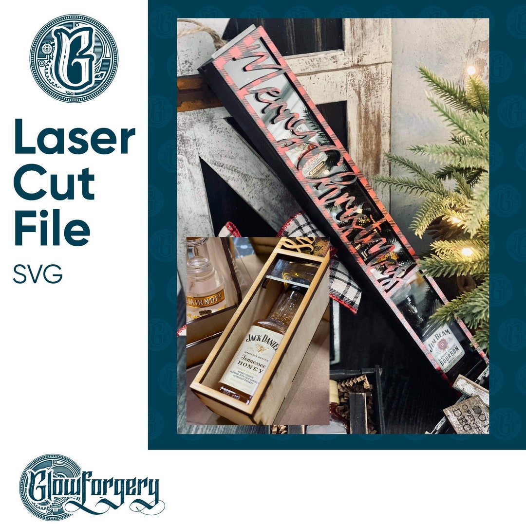 Mini Liquor Bottle Gift Box Slider: Laser Cut SVG File (digital ...