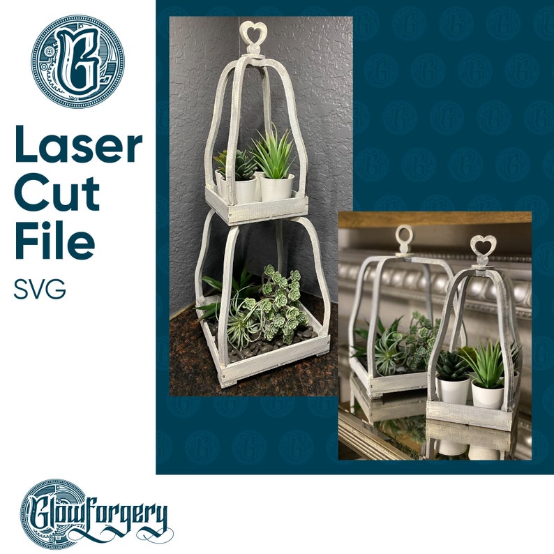 Cloche Set With Tiered Tray / Digital Laser Cut SVG File / Glowforge ...
