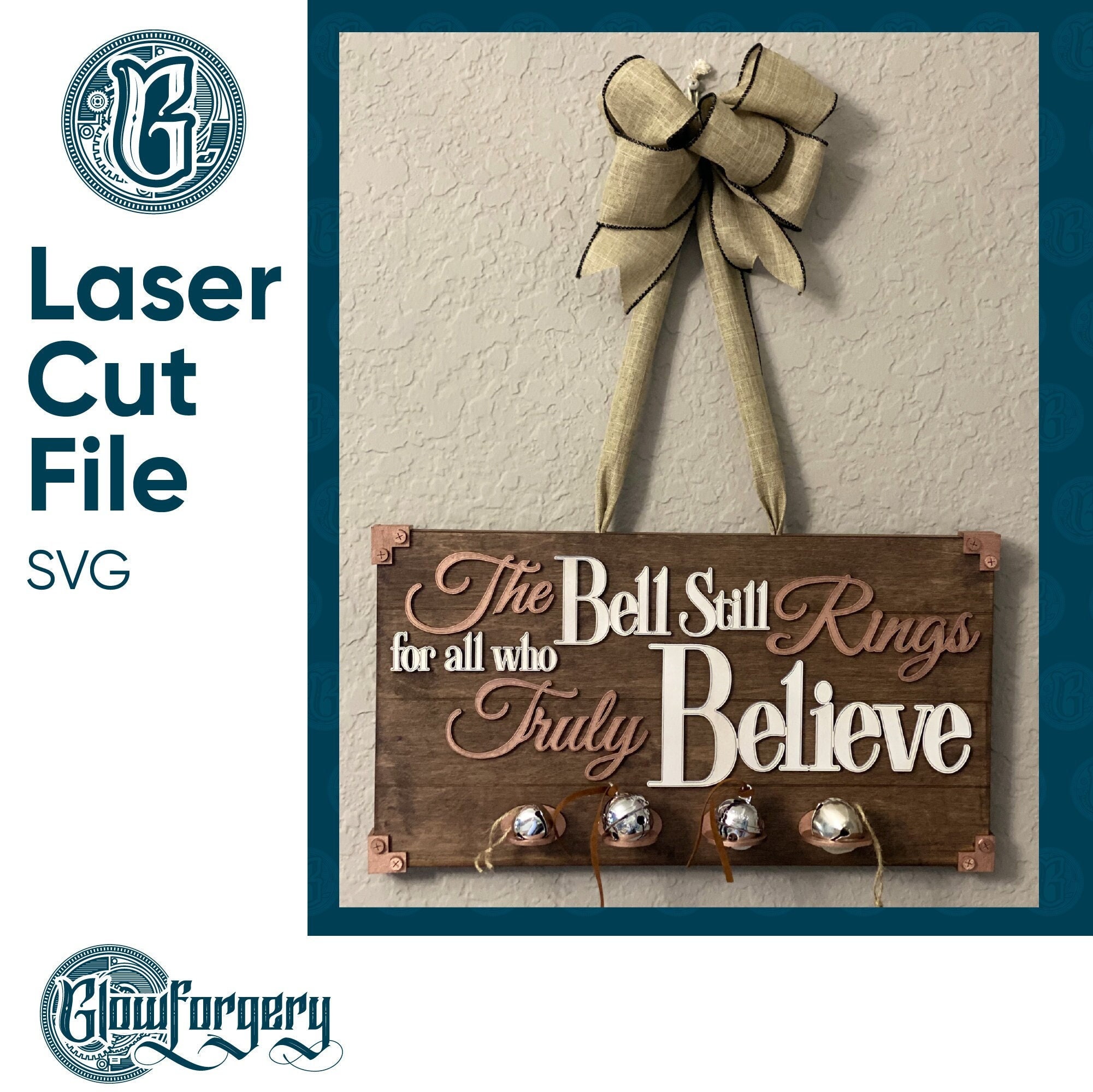 Believe - Bell Collection Display / Digital Laser Cut SVG File ...