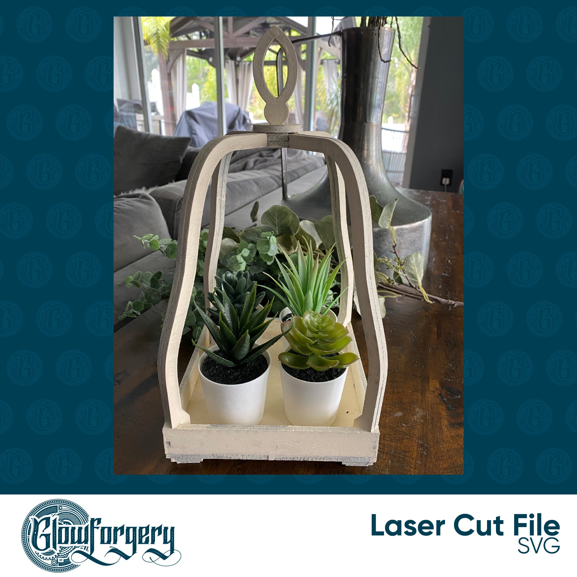 Cloche Set With Tiered Tray / Digital Laser Cut SVG File / Glowforge ...