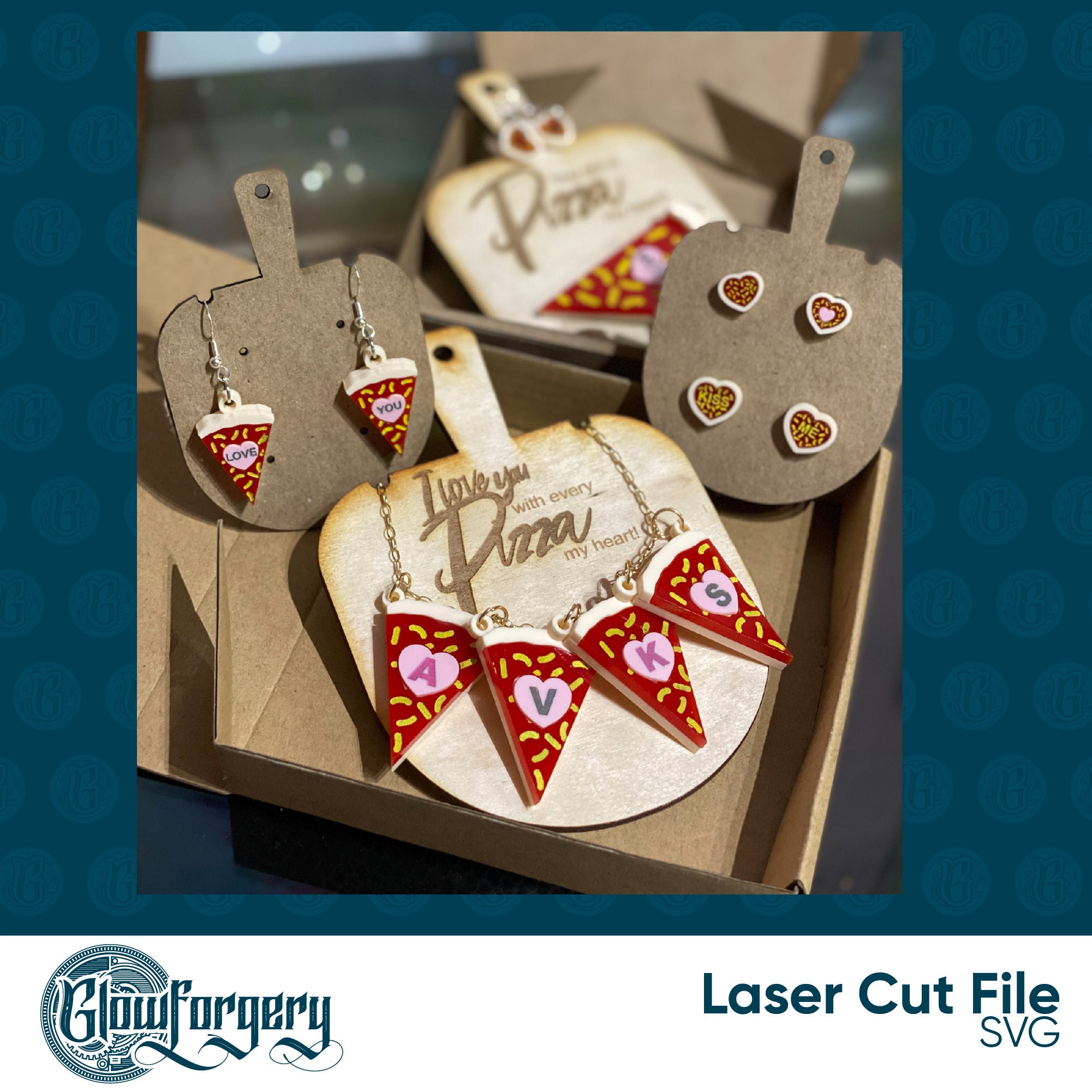 4-5 Pizza Box / Digital Laser Cut SVG File / Glowforge / - Etsy