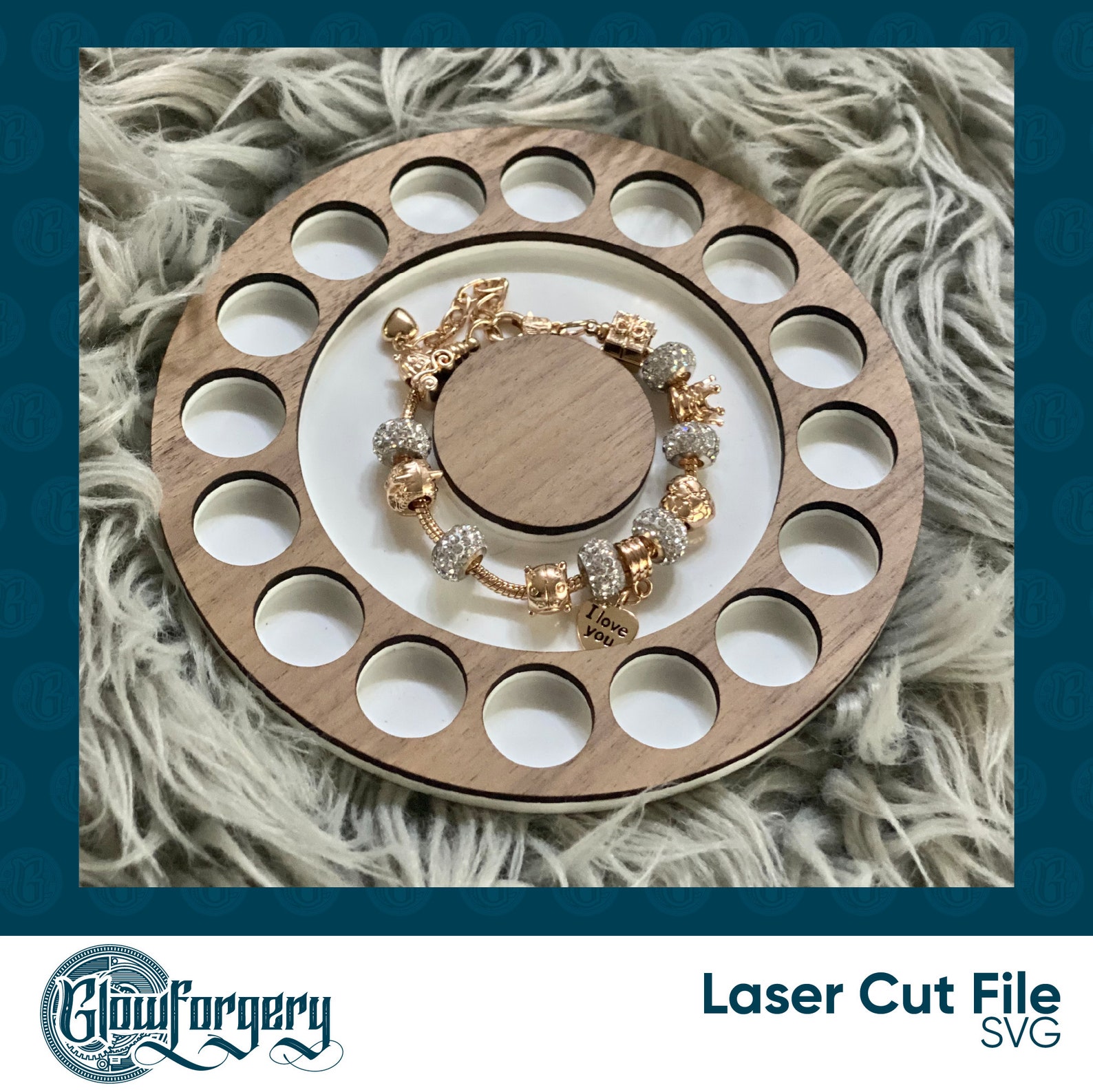 Pandora Jewelry Organizer Round / Digital Laser Cut SVG File ...