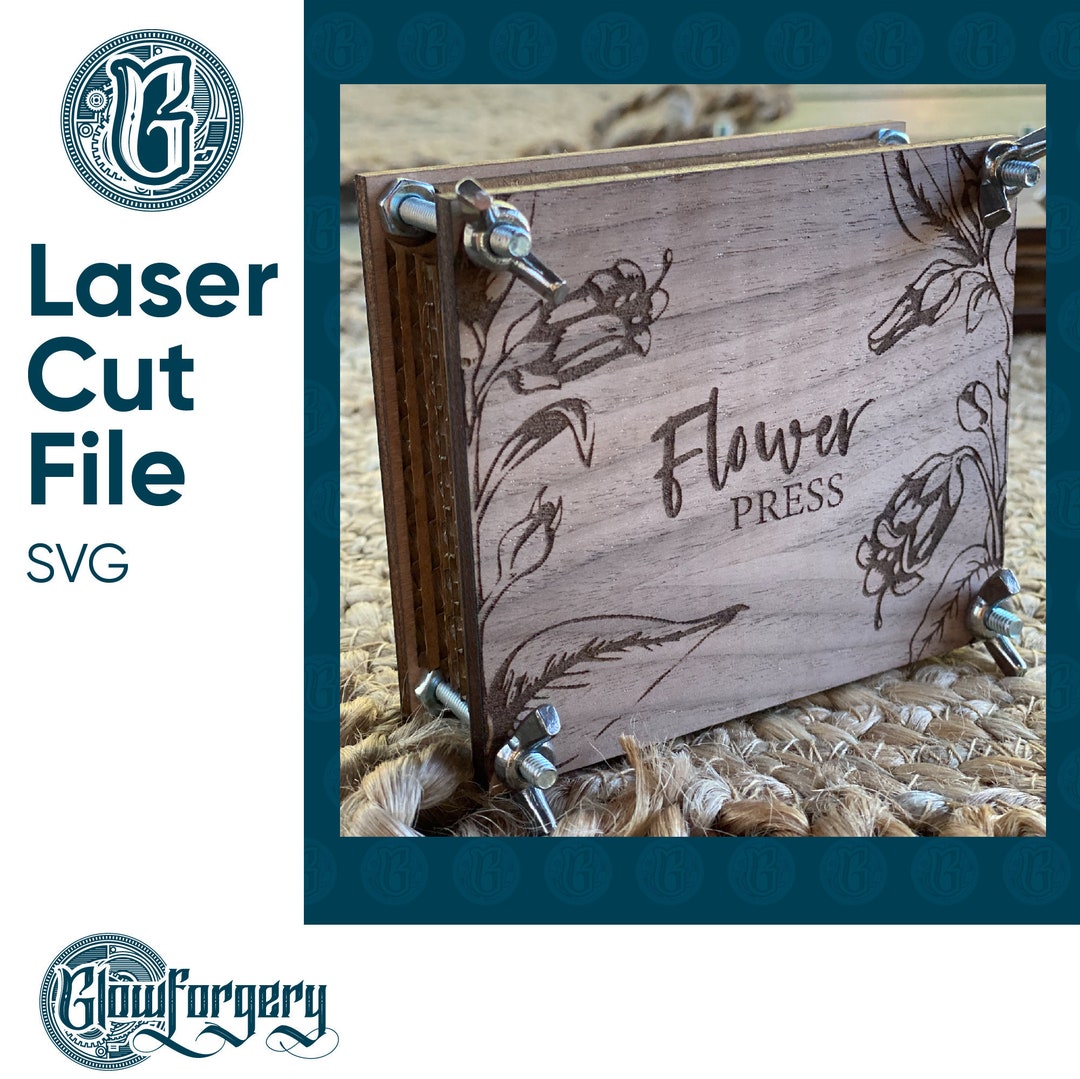 The Little Modern Flower Press / Digital Laser Cut SVG File / Glowforge ...
