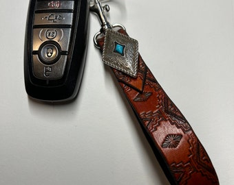 Hand Tooled Leather, Leather, Western, Keychain, Western Leather ...