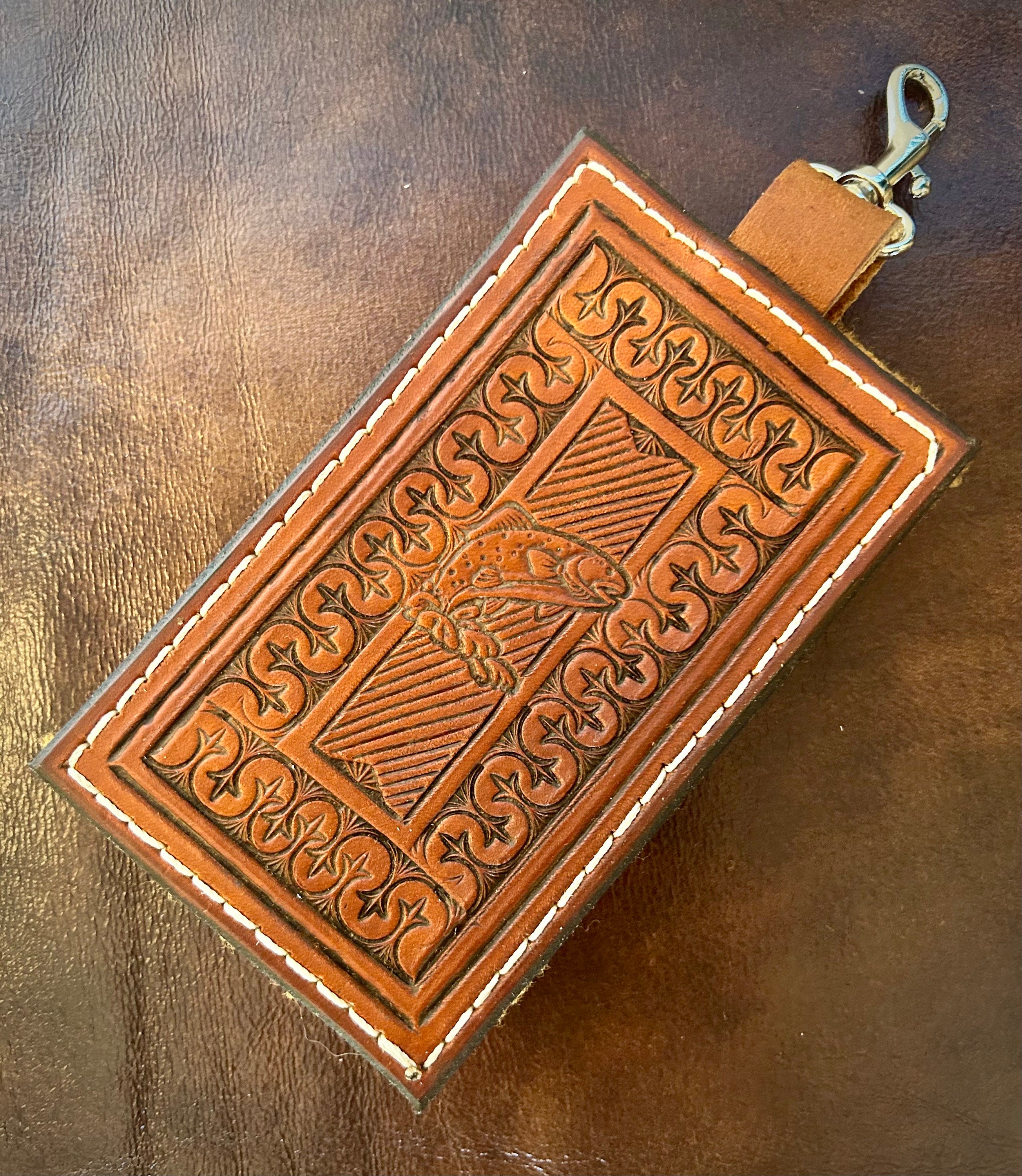 Fly Fishing Patch, Genuine Leather, 3x5 - Etsy