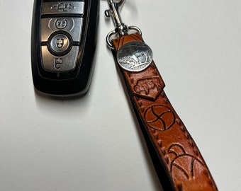 Hand Tooled Leather, Leather, Western, Keychain, Western Leather ...