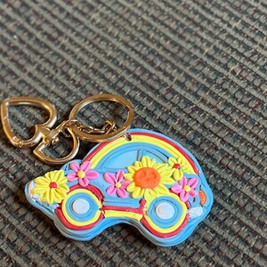 Hippie Car Keychain | VW Beetle - Vintage 60s 70s Style Polymer Clay ...