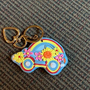 Hippie Car Keychain | VW Beetle - Vintage 60s 70s Style Polymer Clay ...
