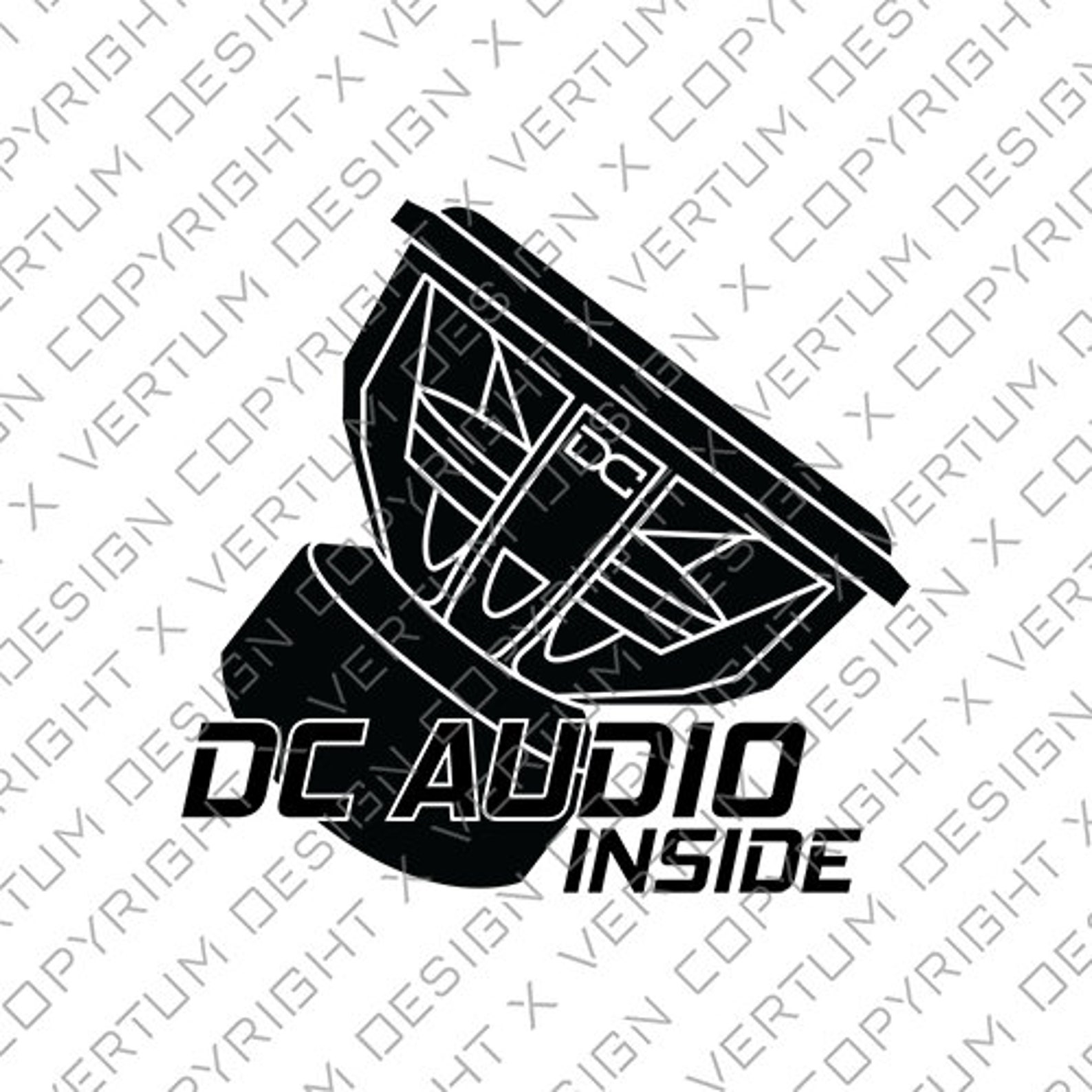 DC Audio Inside - Vector Ready for Decal Print - Subwoofer Vector ...