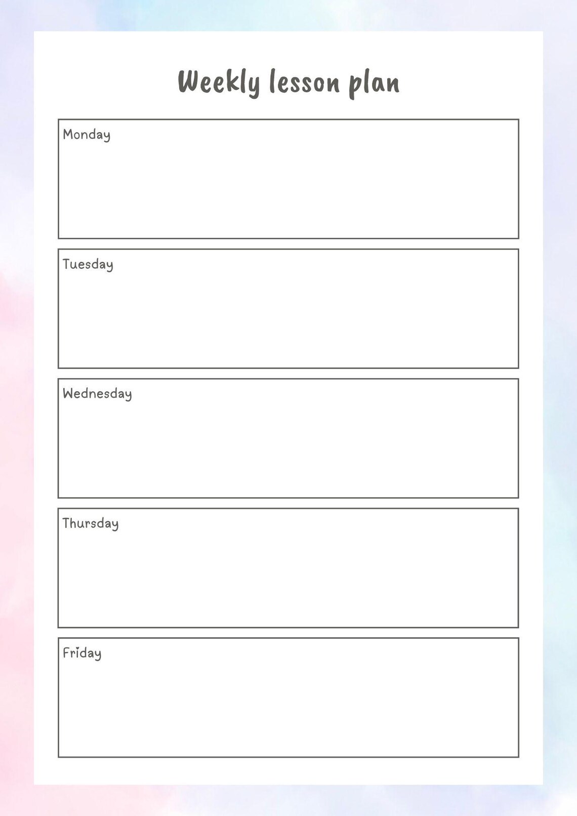 Printable Teacher Planner, Classroom Organizer PDF, Weekly Lesson Plan ...