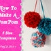 How to Make A Pom Pom Templates and Instructions Printable PDF - Etsy