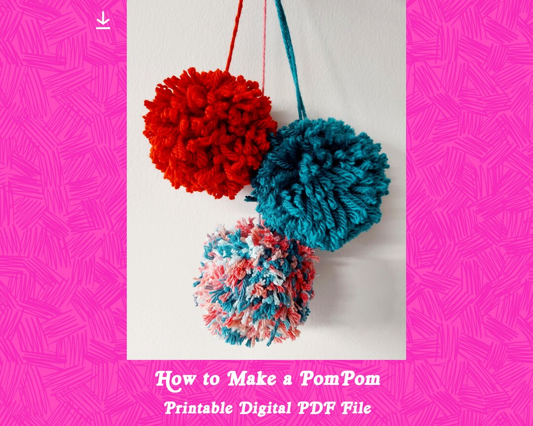 How to Make A Pom Pom Templates and Instructions Printable PDF - Etsy