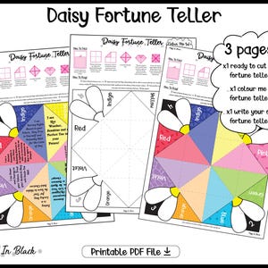 Daisy Fortune Teller / Cootie Catcher (printable) - Etsy