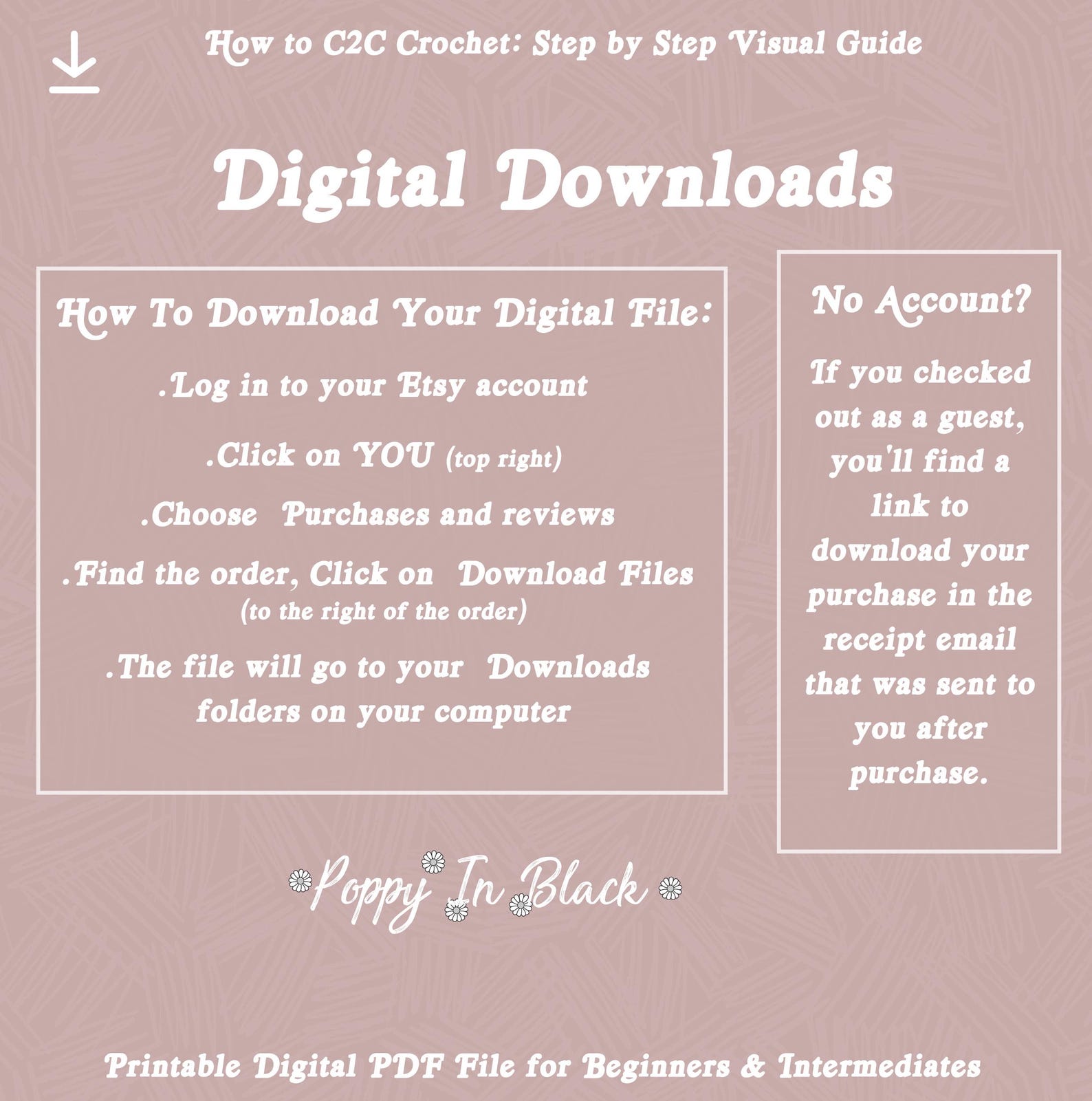 How to C2C Crochet - A Step by Step Visual Guide (printable PDF File ...
