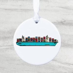 Personalized Container Ship Cargo Ceramic Ornament - Etsy