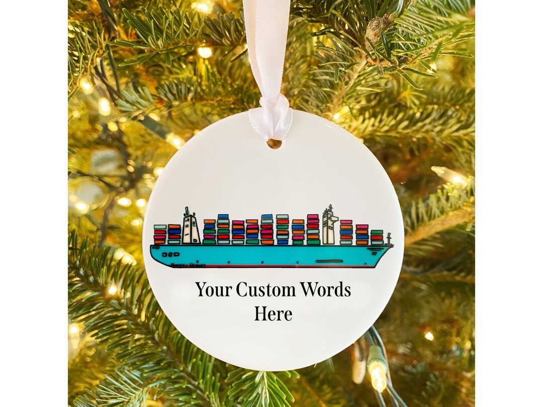 Personalized Container Ship Cargo Ceramic Ornament - Etsy