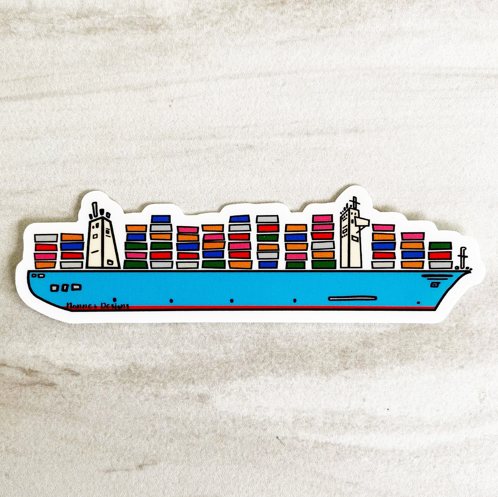 Container Ship Sticker - Etsy