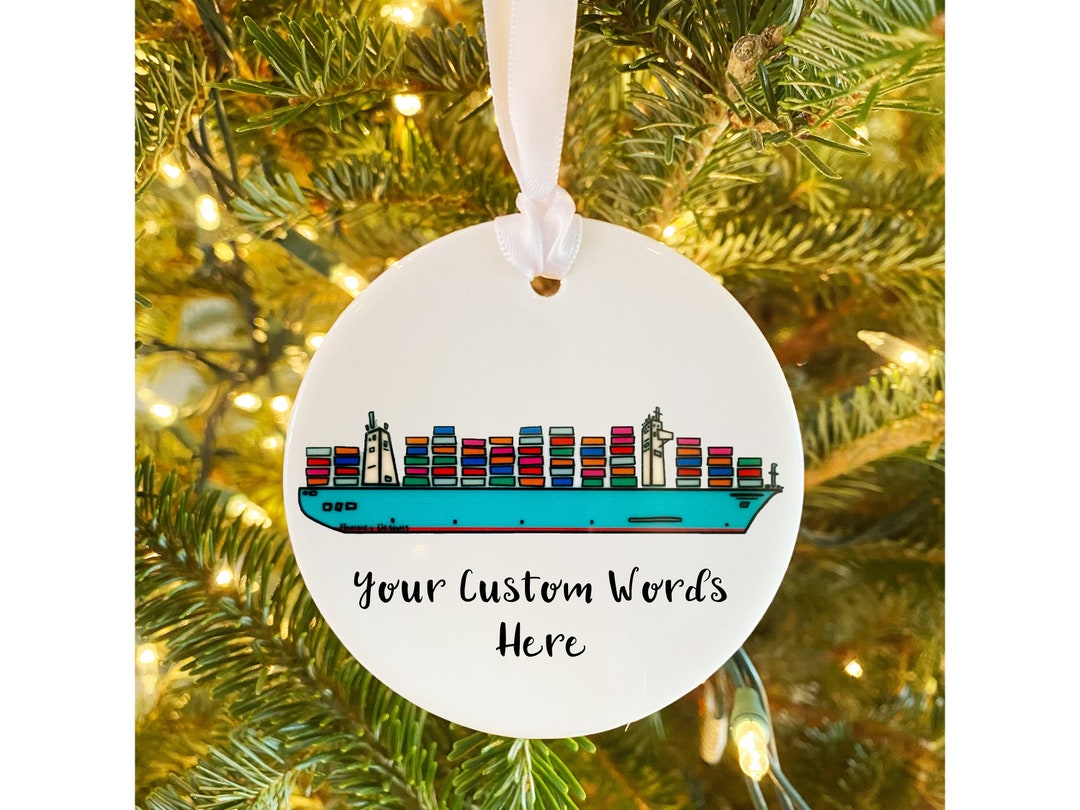 Personalized Container Ship Cargo Ceramic Ornament - Etsy