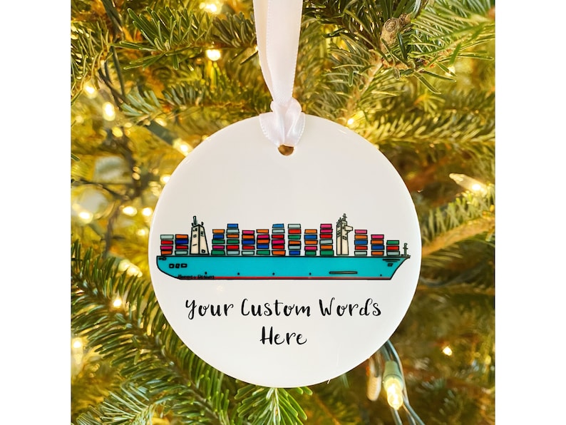 Personalized Container Ship Cargo Ceramic Ornament - Etsy