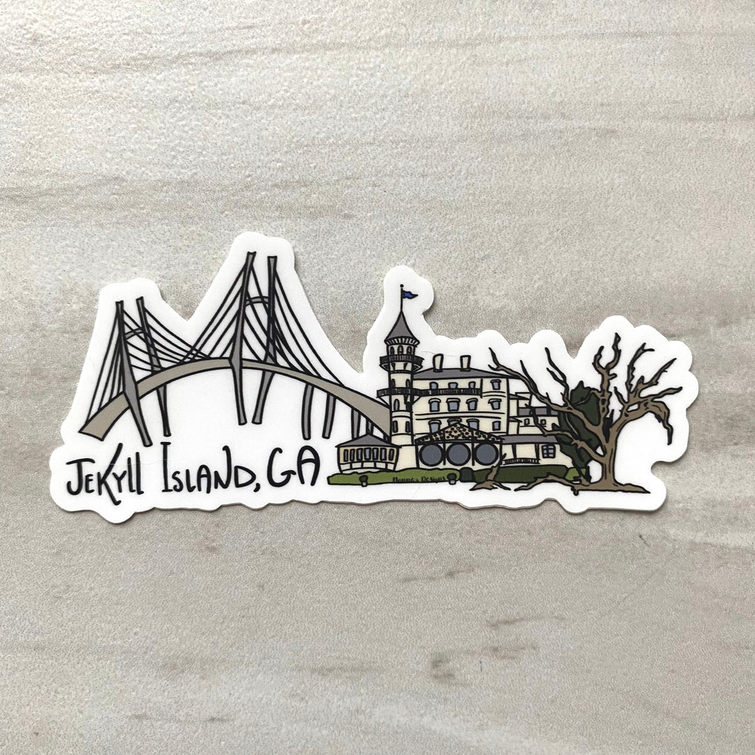 Jekyll Island, GA Club & Sidney Lanier Bridge Sticker - Etsy
