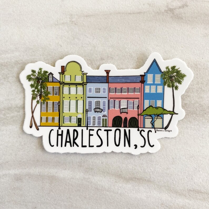 Charleston Rainbow Row Sticker - Etsy