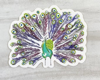 Peacock Sticker - Colorful Bird Car Decal Multicolor Peacock Feather ...